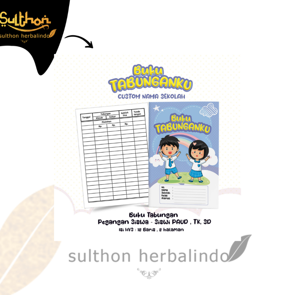 Jual Buku Tabungan Custom Nama + Cover Tabungan Sekolah SD , TK , PAUD , Buku Catatan , Buku ...