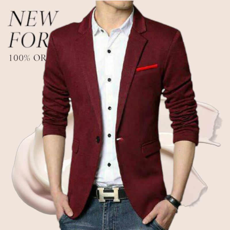 Jual BLAZER FASHION PRIA WARNA MAROON JAS UNDANGAN ACARA ULTAH ULANG ...