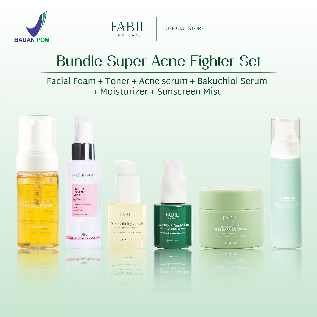 Jual [6pcs] Fabil Bundle Super Acne Fighter Set Facial Foam + Toner ...