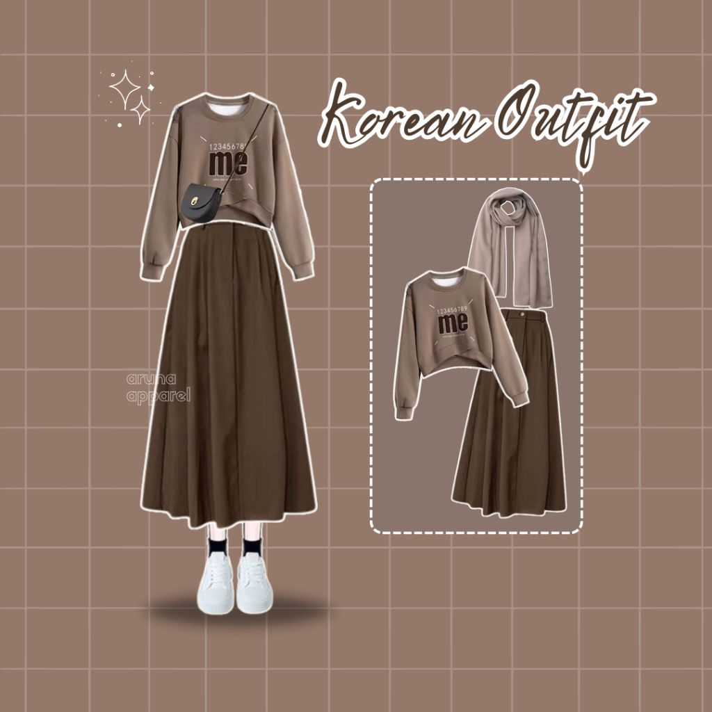 Jual 3in1 One Set Korean Style Outfit Korean Ootd ala Pinterest Outfit ...