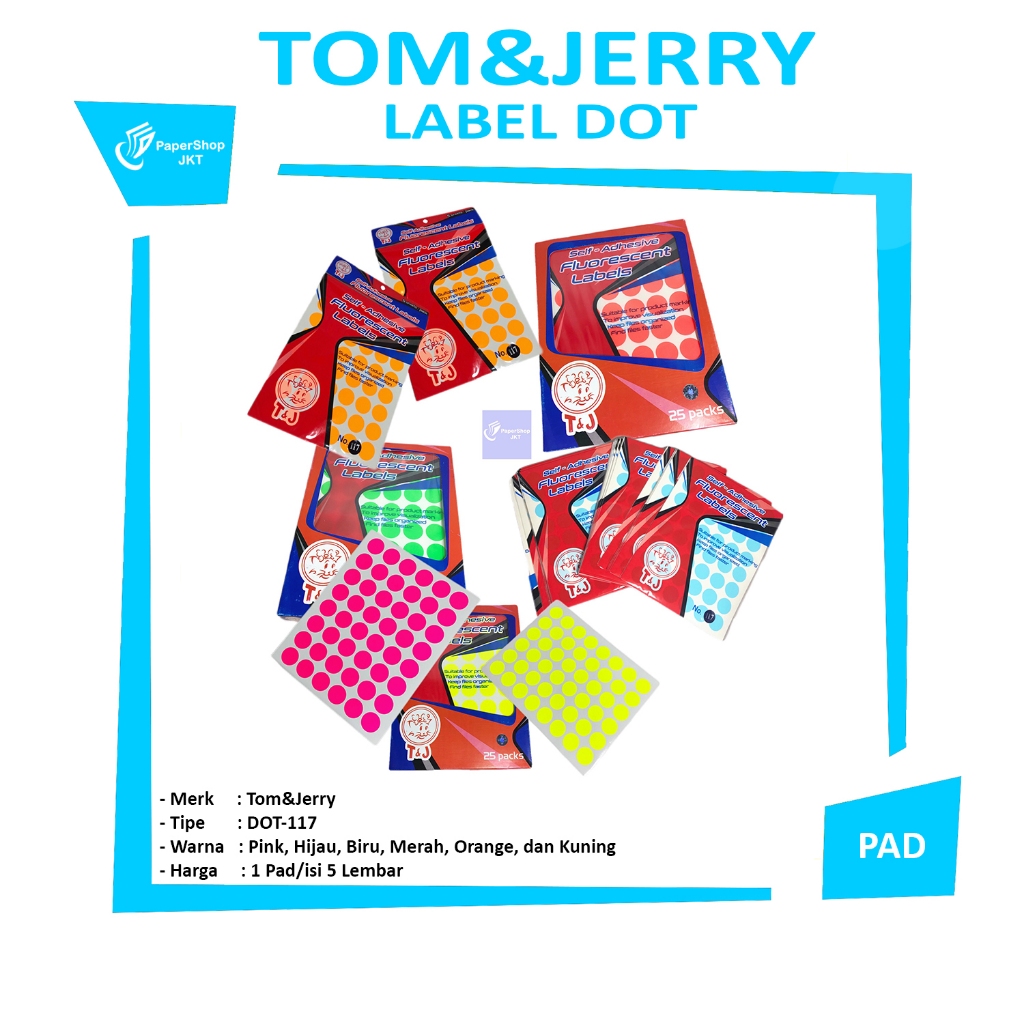Jual TOM & JERRY - Label Color Dot 117 Warna - Pad | Shopee Indonesia