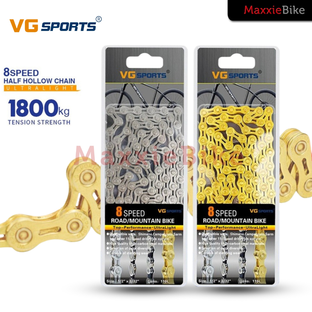 Jual VG Sports Rantai Sepeda Bicycle Chain Half Hollow 8 Speed | Shopee ...