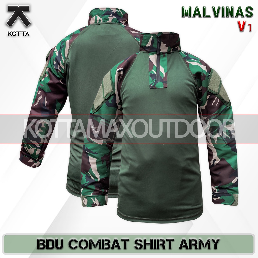 Jual BAJU TACTICAL KAOS BDU COMBAT SHIRT TAKTIKAL DRY FIT LORENG TNI MALVINAS LEHER TINGGI ...