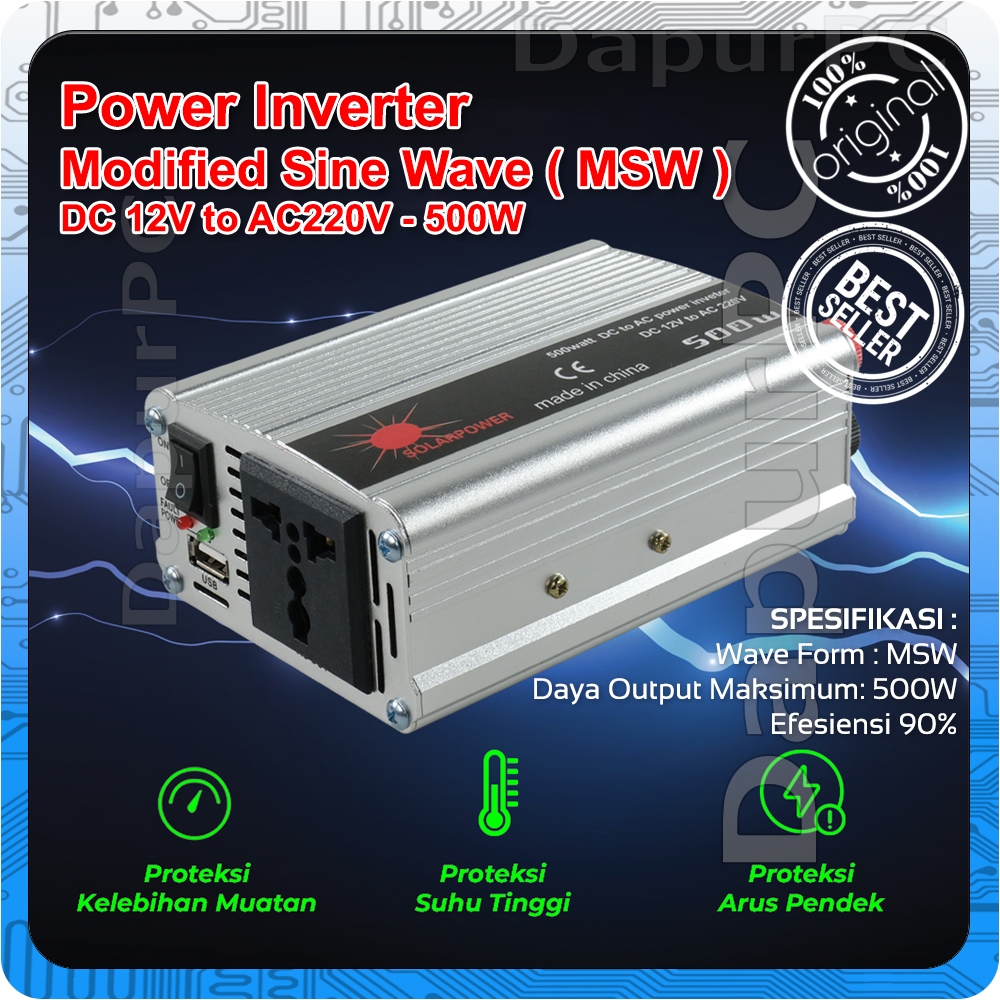 Jual Power Inverter Mobil Car DC 500W 12V to AC 220V MSW | Shopee Indonesia