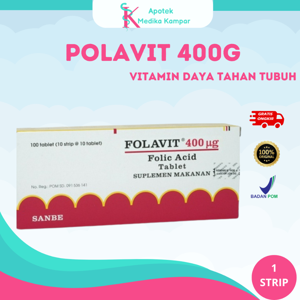 Jual Folavit 400 mcg 1 STRIP @ 10 Tablet Vitamin Asam Folat | Shopee ...