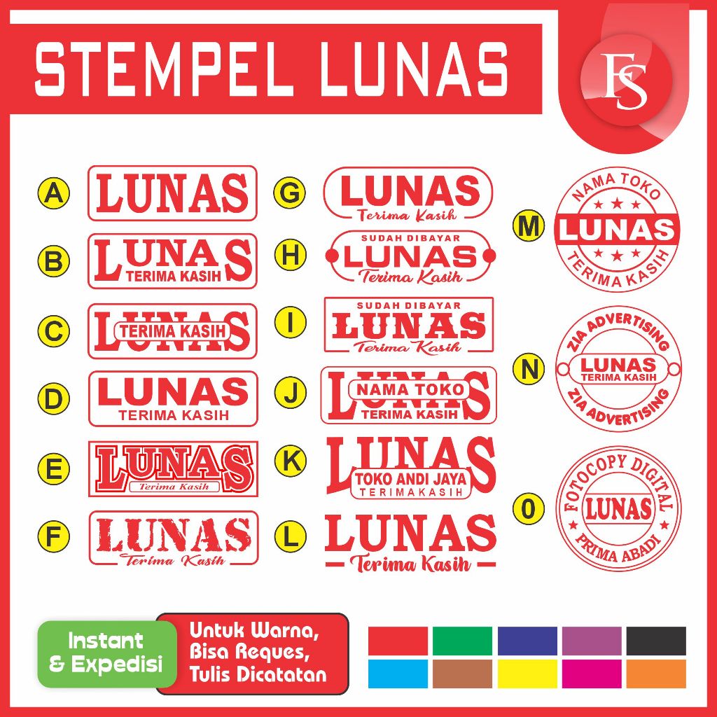 Jual Stempel Lunas, Stempel Custom, Stempel Flash, Stempel Murah | Shopee Indonesia