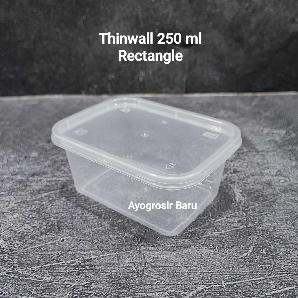 Jual Thinwall 250 ml Rectangle isi 25 pcs Kotak Makan Anti Panas ...