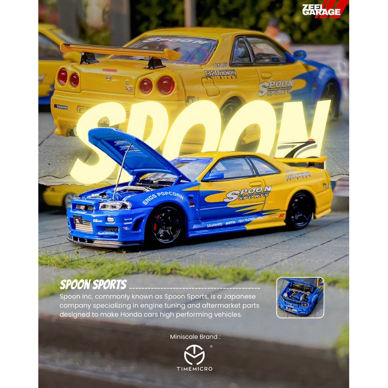 Jual TIME MICRO Nissan Skyline GT-R R34 Spoon Sports Open Hood | Shopee ...