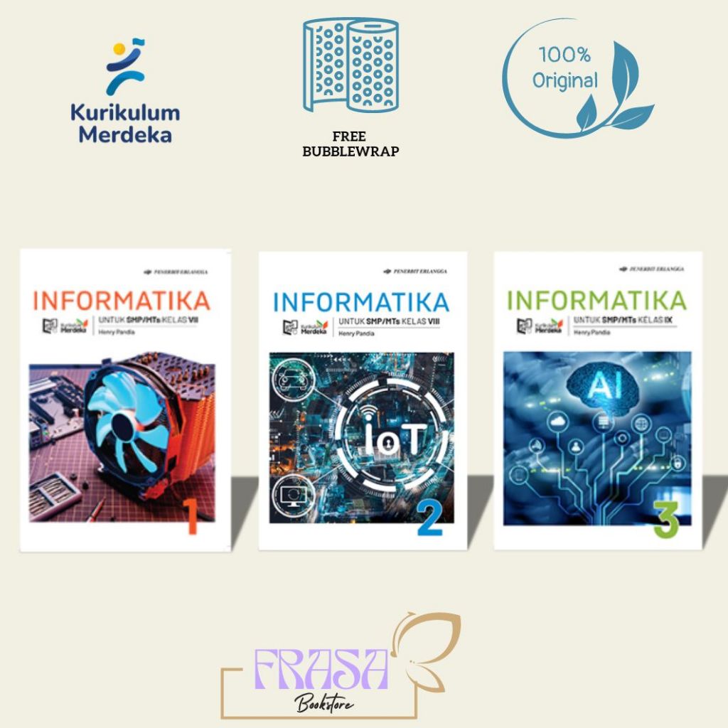 Jual BUKU INFORMATIKA SMP/MTS KELAS 7, 8, 9 KURIKULUM MERDEKA (PENERBIT ERLANGGA) | Shopee Indonesia