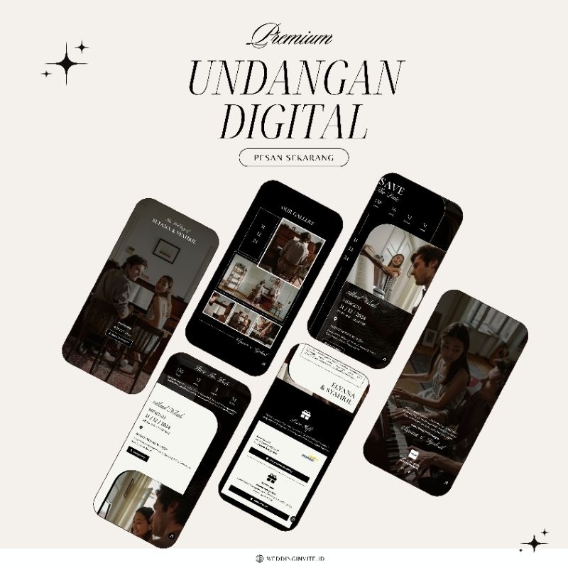 Jual Undangan Digital Pernikahan (Monochrome Series) | Shopee Indonesia