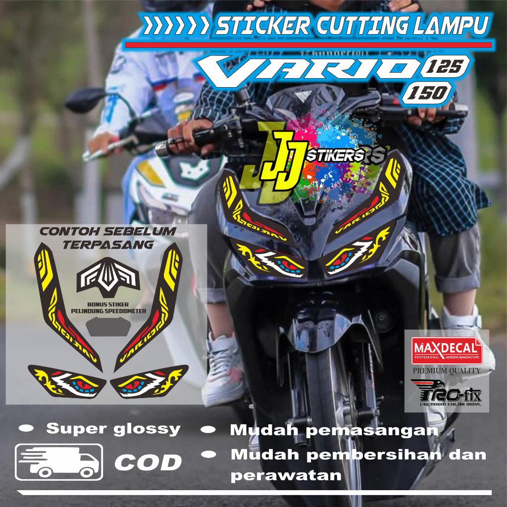 Jual sticker stiker variasi lampu dan alis motor vario new 2018 sampai ...