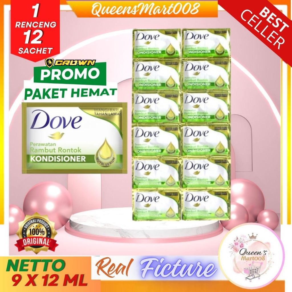 Jual Dove Kondisioner Sachet 1 Renceng 12pcs Promo(12 X 9 ML) | Shopee ...