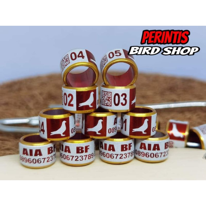 Jual RING MERPATI MODEL LASER MK WINNER BARCODE+LOGO LUBANG 7,5MM WARNA ...