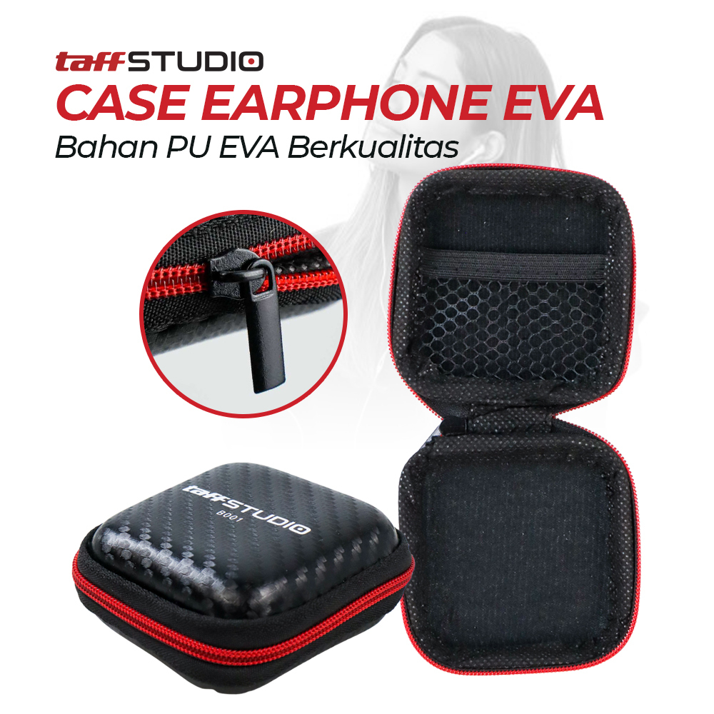 Jual TAFFSTUDIO ZENITH EARPHONE CASE EVA PROTECTIVE BAG B001 BLACK/RED ...