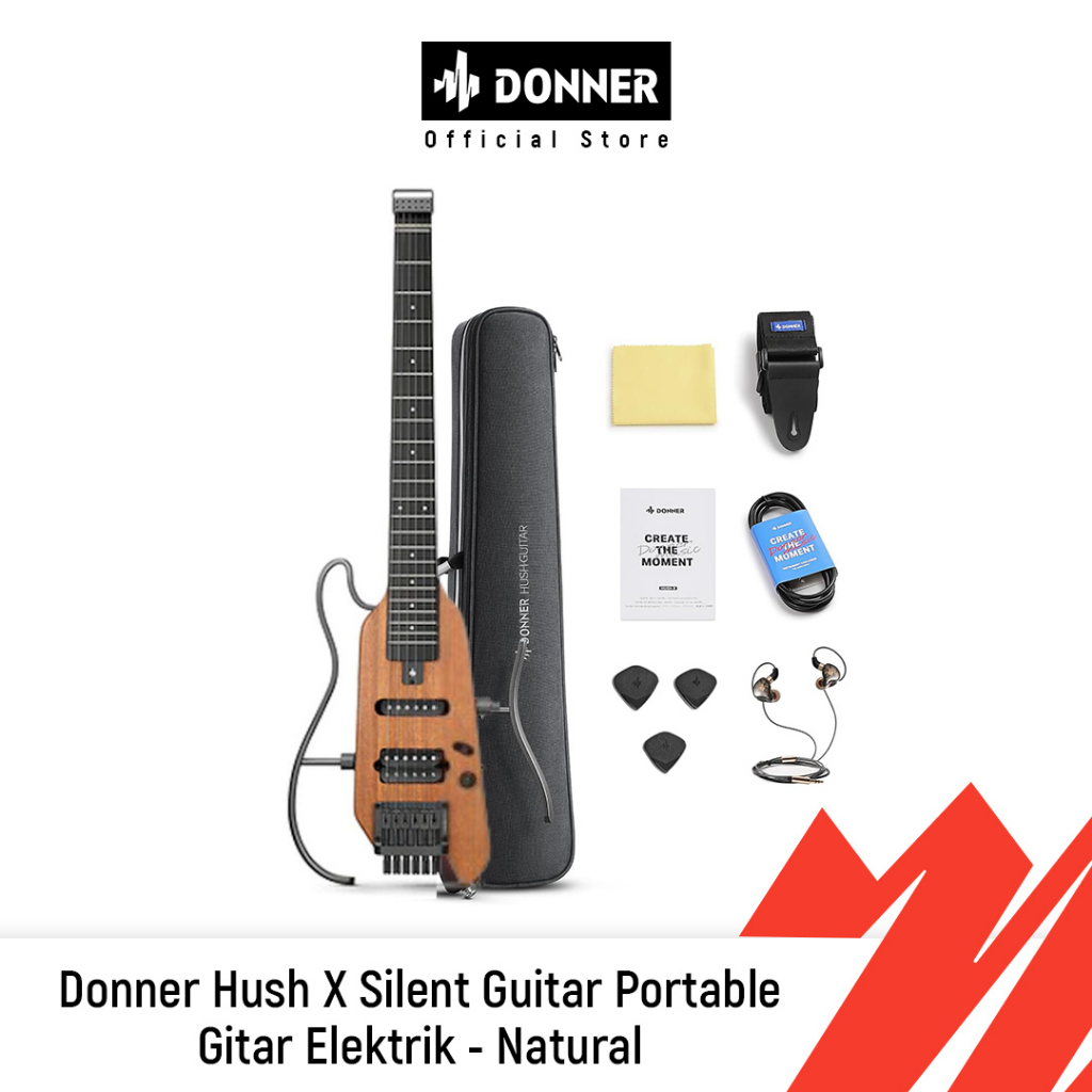 Jual Donner Hush X Silent Guitar Portable Gitar Elektrik - Natural ...