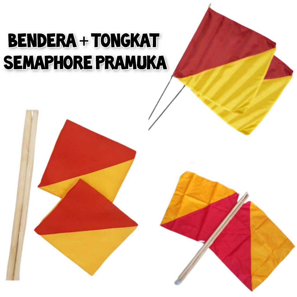 Jual BENDERA SEMAPHORE PRAMUKA VARIASI 2 BENDERA, 2 STICK, 2 STICK+ 2 ...