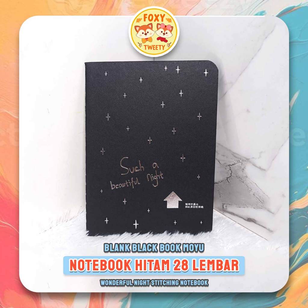 Jual Buku Catatan Hitam A5 A6 / Blank Black Book MOYU 28 Lembar ...