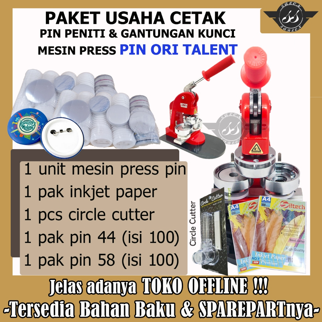 Jual Paket Usaha Mesin Press Pin Red Talent 2 Moulding (44 & 58 ...