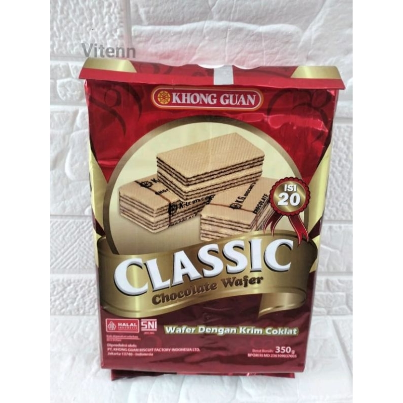 Jual biskuit wafer classic 350gr Khong guan 1pak isi 20 | Shopee Indonesia