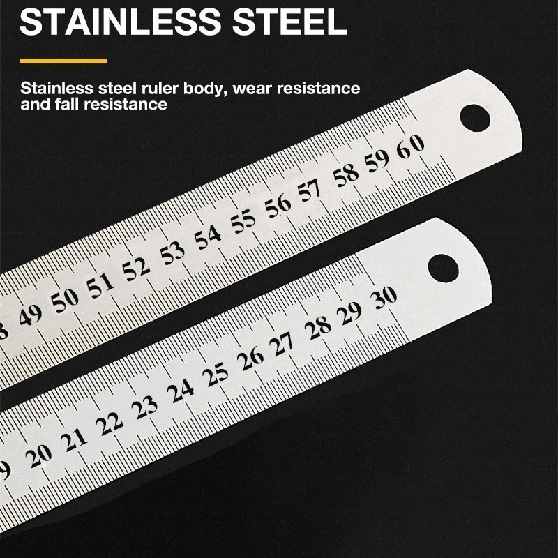 Jual Penggaris besi / Stainless steel Ruler 15cm 20cm 30cm 60cm / Metal ...