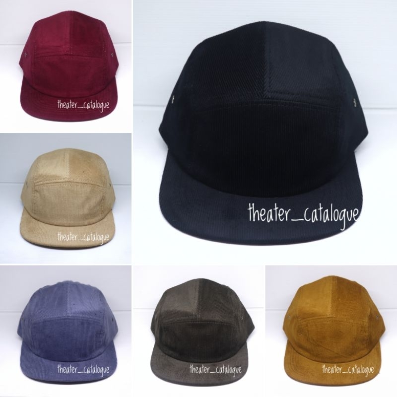 Jual TOPI 5PANEL CORDUROY POLOS PREMIUM | 5 PANEL KORDUROY POLOS | TOPI ...