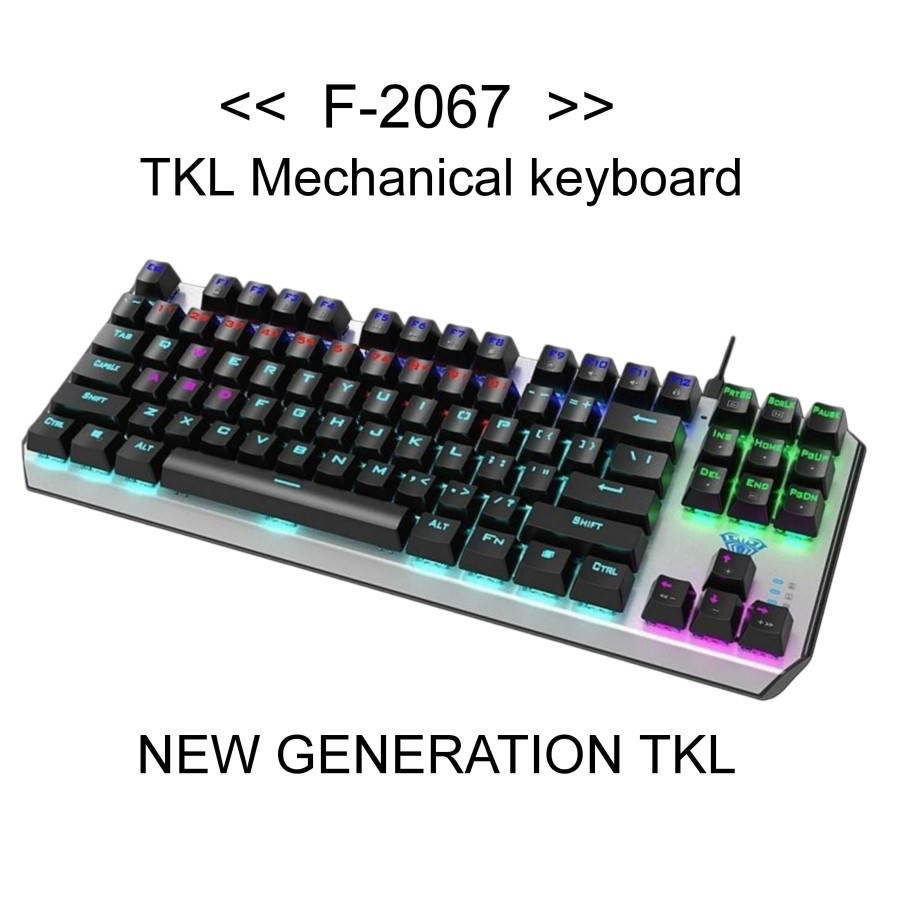 Jual Keyboard Gaming Mechanical AULA F-2067 TKL - K-RGD Blue Switch-New ...