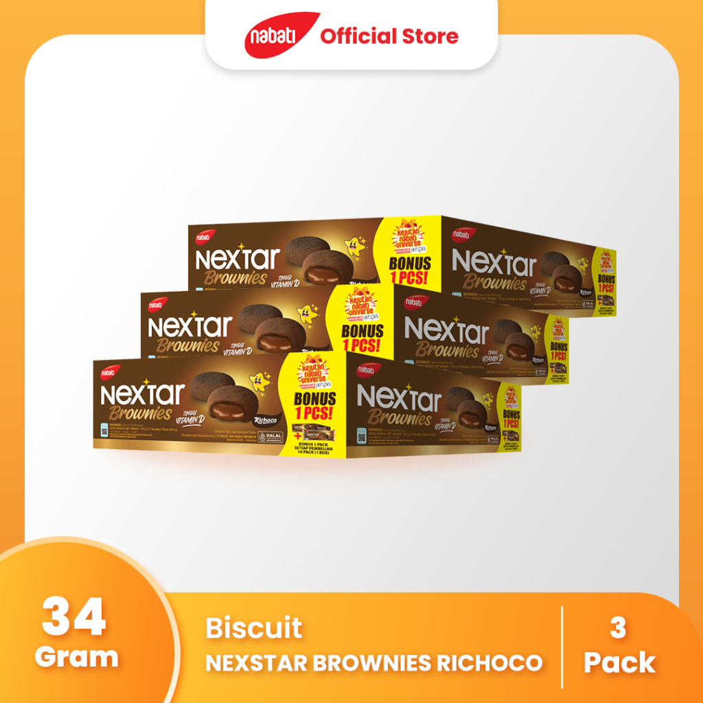 Jual [Bundle Pack Isi 3] Nextar Brownies Richoco 34gr | Shopee Indonesia