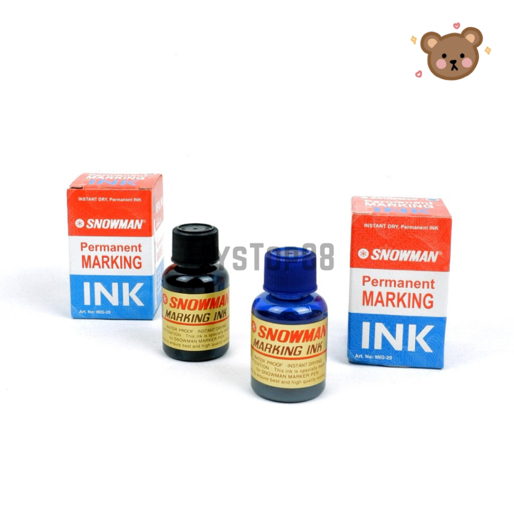 Jual Refill Tinta Snowman Permanen MIG-20 - Permanent Marking Ink Isi ...