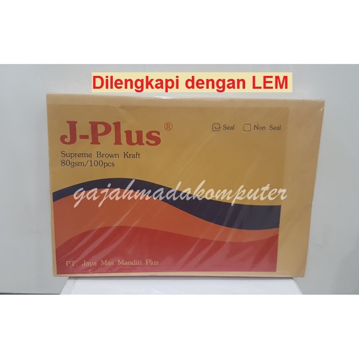 Jual Amplop Kertas Coklat D merk J Plus J-Plus uk Folio F4 SEAL ADA ...