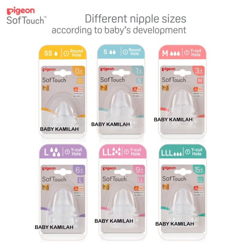 Jual PIGEON Dot Peristaltic PLUS SofTouch Botol PIGEON Wide Neck Generasi III | Shopee Indonesia