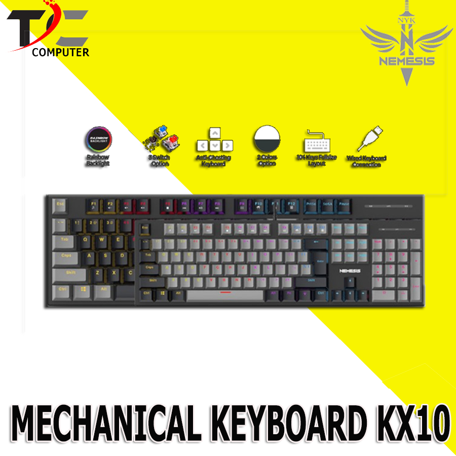 Jual Keyboard Gaming Fullsize Keyboard Mechanical Wired KX-10 Lasher ...
