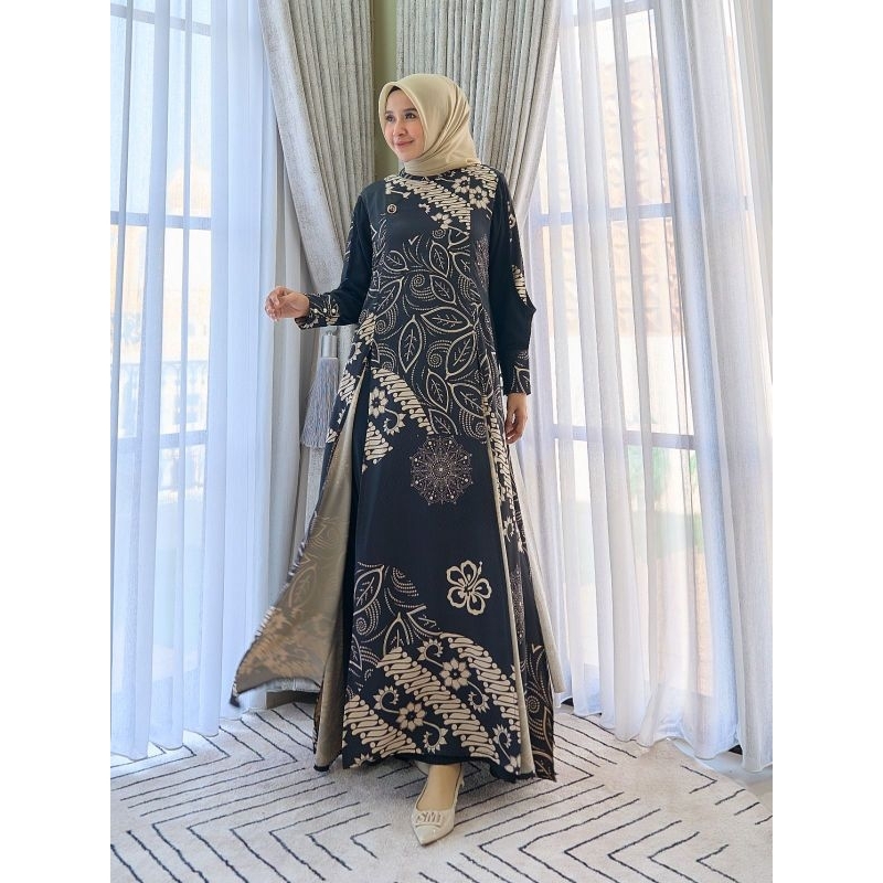 Jual YARA DRESS / GAMIS BATIK PESTA ORI BY MAREVI (HANYA SIZE JUMBO ...