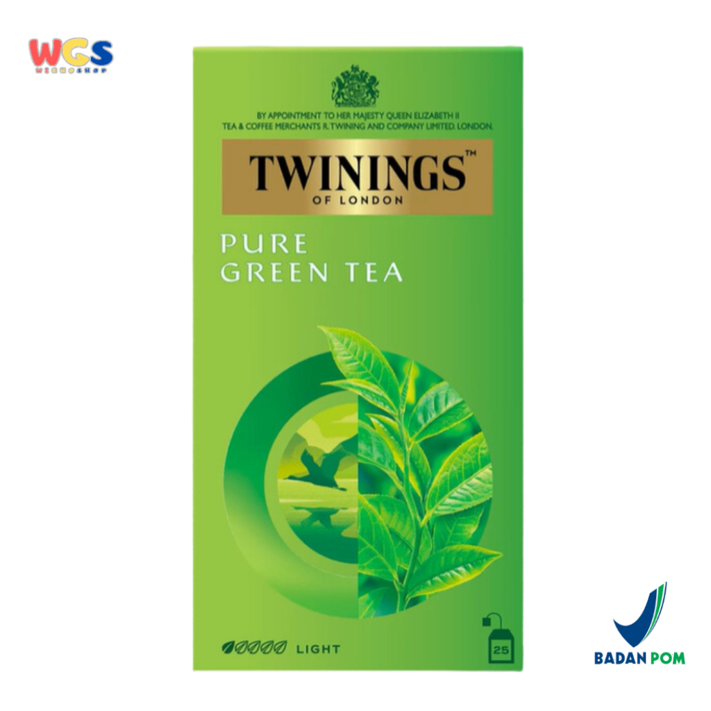 Jual TWININGS OF LONDON Pure Green Tea 25 Tea Bags x 2g | Shopee Indonesia