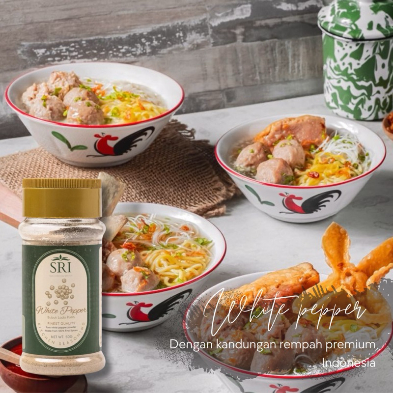 Jual SRI Spices White Pepper Powder 50GR / Bubuk Lada Putih Botol/ Lada ...