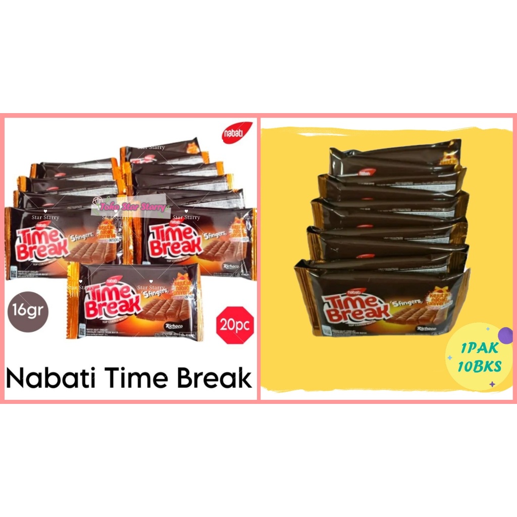 Jual [Per Pack] NABATI TIME BREAK COKLAT / BISKUIT TIME BREAK 5FINGERS ...