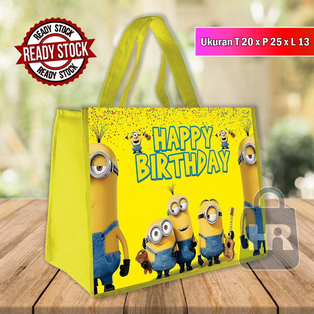 Jual READY STOK TAS ULANG TAHUN / TAS ULTAH MINIONS / TAS ULTAH UKURAN ...