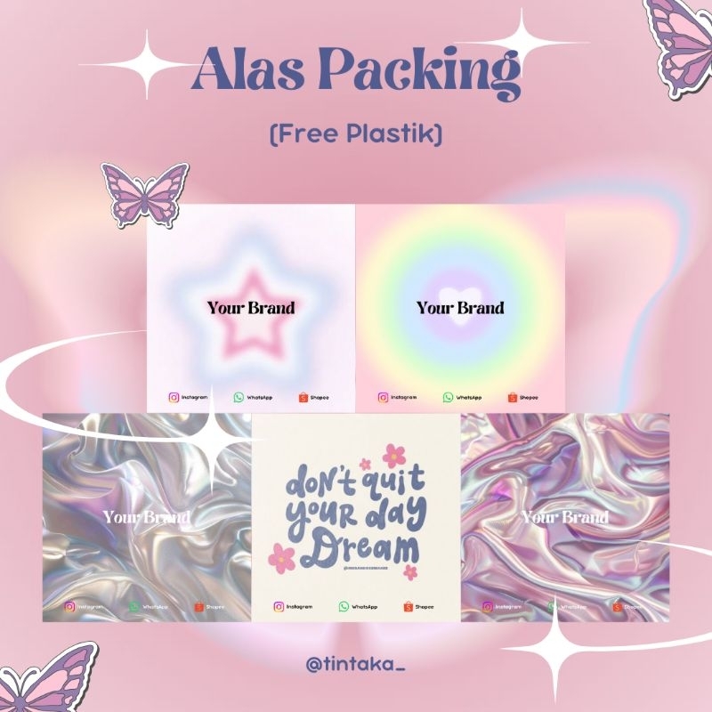 Jual [SATUAN] ALAS PACKING AESTHETIC || ALAS MINI GIFT AESTHETIC FREE ...