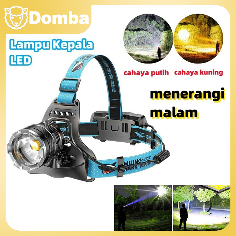 Jual SENTER KEPALA LED SMILING SHARK K225B - BISA ZOOM - BISA SENSOR ...