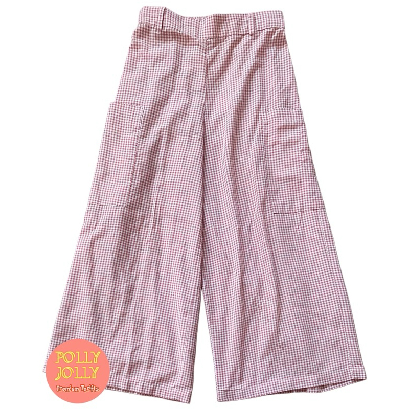 Jual ADA - Kulot 3/4 Motif Kotak-Kotak Warna Pink (Preloved) | Shopee ...