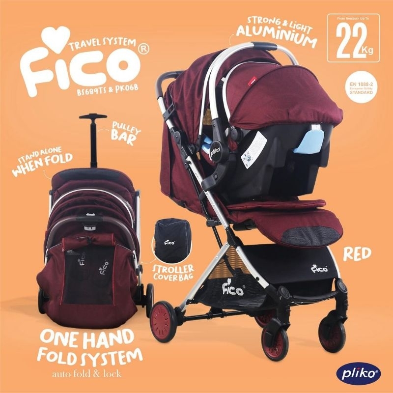 Jual Pliko Urban TS & Fico Travel System Stroller Bayi Cabin Size ...