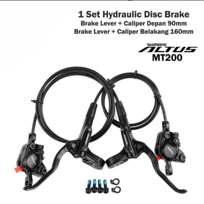 Jual Brake Set Rem Hidrolik Rem Hidraulic Sepeda SHIMANO Altus MT200 ...