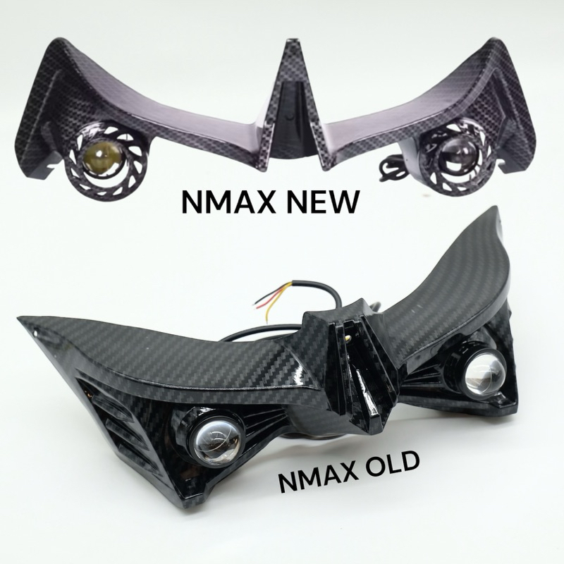 Jual winglet nmax new dengan lampu LASER carbon karbon abs Winglet ...