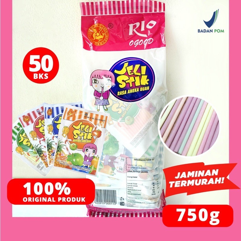 Jual PEROMO permen jeli stik pendek / permen jelly stick rasa buah ...