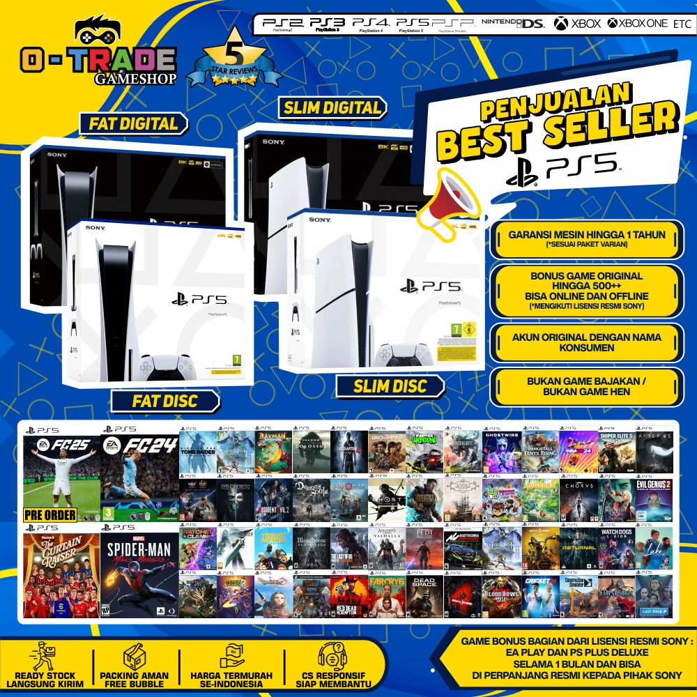 Jual PS5 PS 5 PlayStation 5 Eksklusif gratis bonus 300++ Games TANPA ...