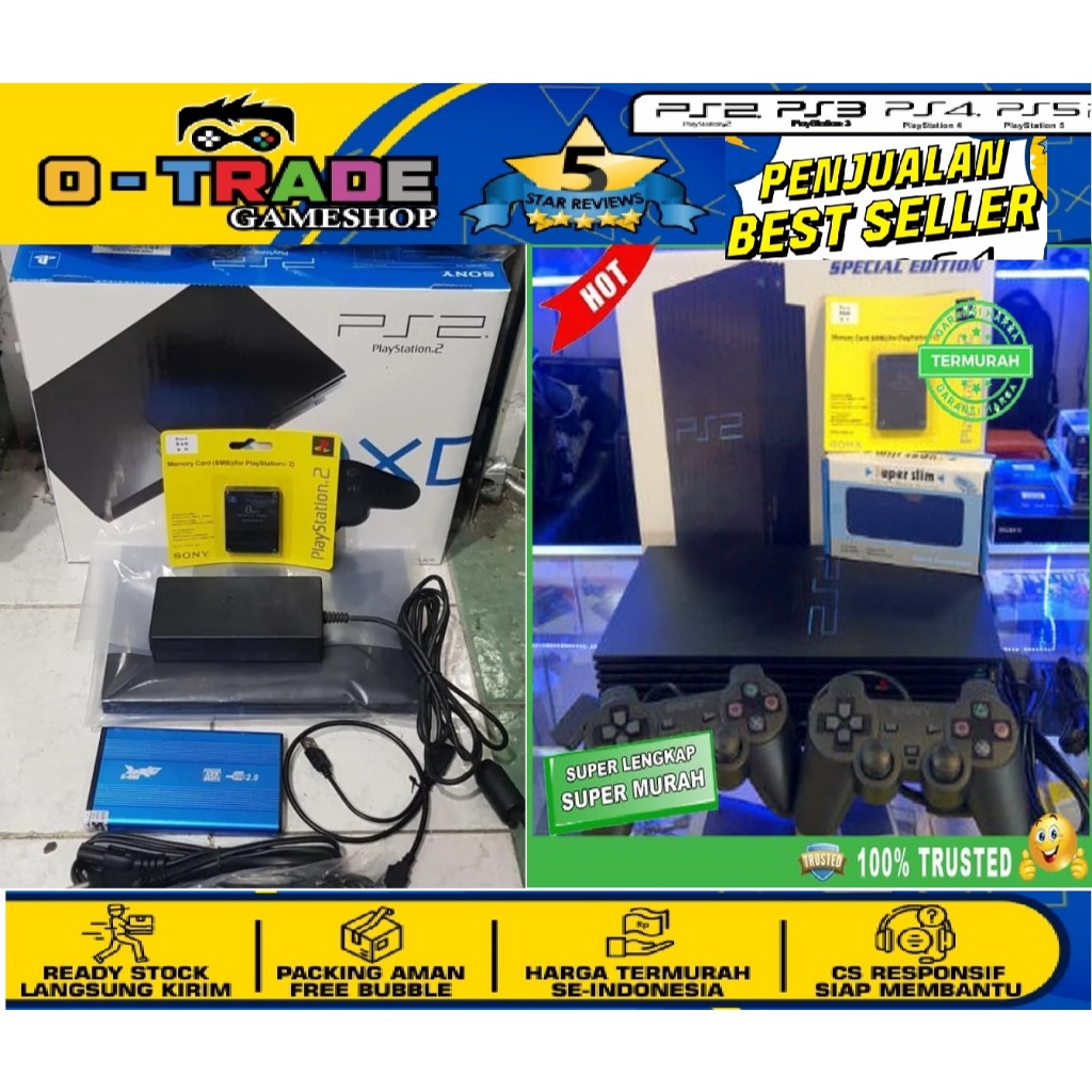 Jual PS2 PS 2 SONY PLAYSTATION 2 FAT SLIM HDD HARDISK FULL GAMES BISA ...
