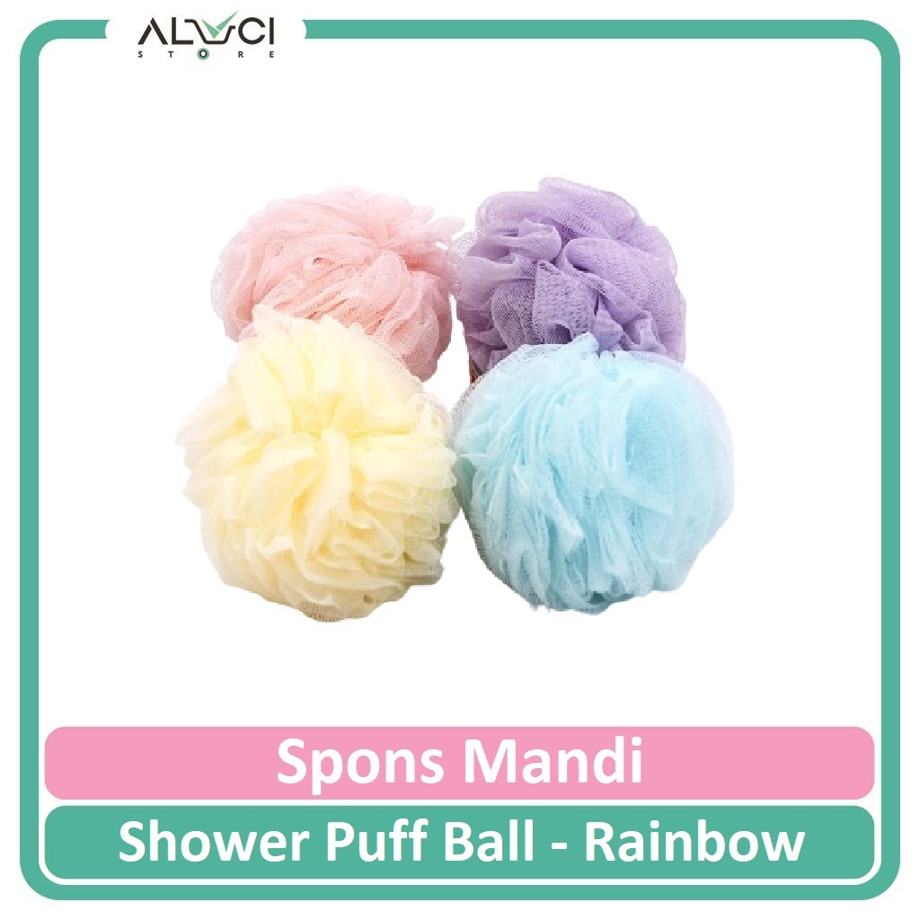 Jual Spons Mandi Shower Puff Ball - Bath Sponge Rainbow | Shopee Indonesia