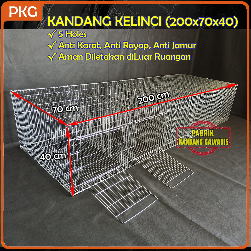Jual Kandang Kelinci Galvanis 5 Hole 200x70x40 | Kurungan Ternak ...