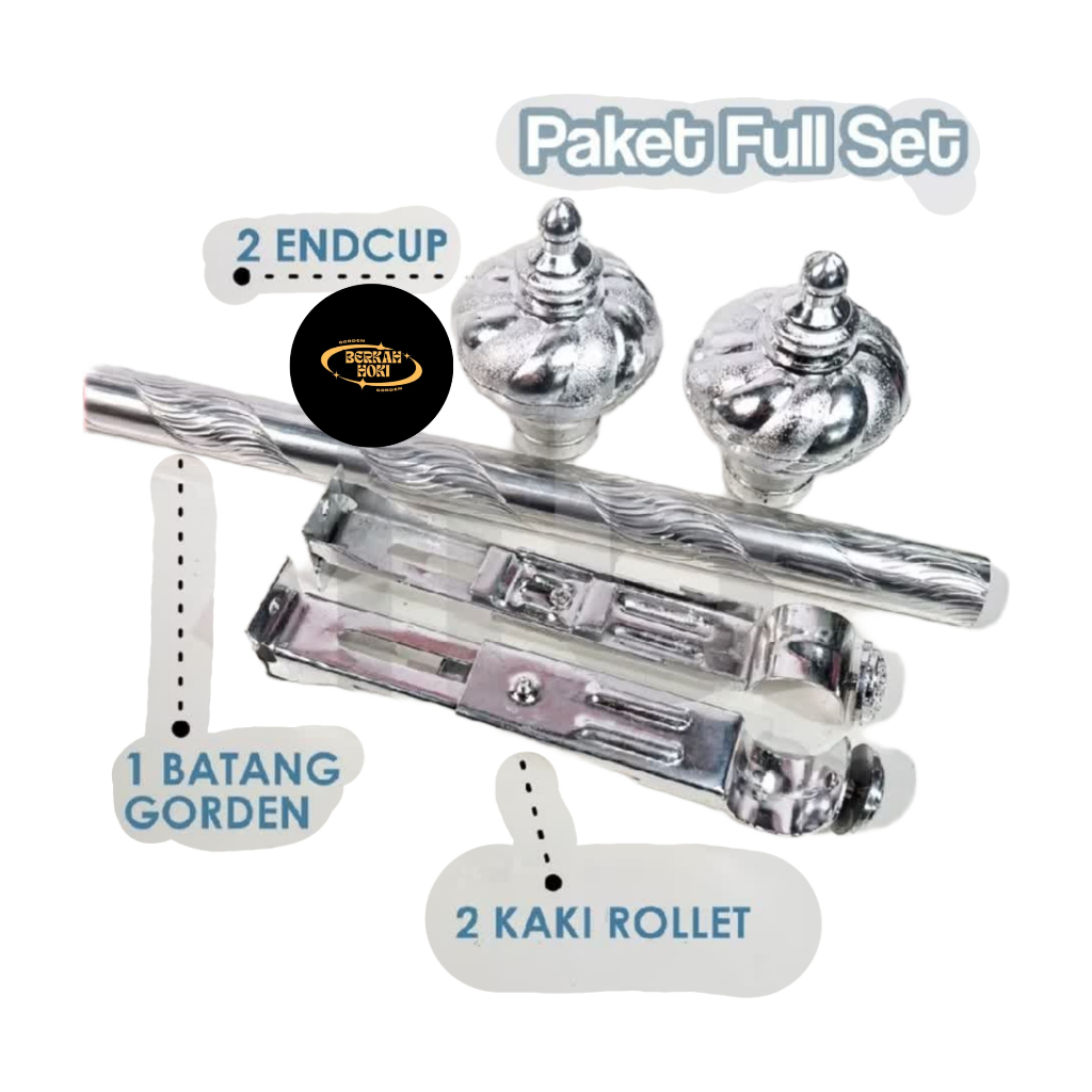 Jual Batang Gorden Tiang Besi Hordeng Fullset Rel Rolet Tiang Gorden ...