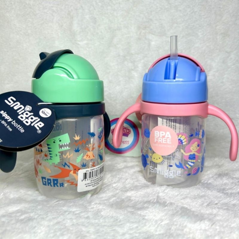 Jual smiggle sippy cup bottle dino mermaid pink hijau | Shopee Indonesia