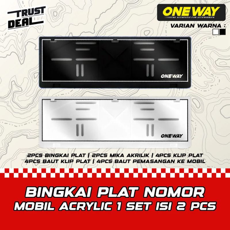 Jual COVER PLAT NOMOR MOBIL ONE WAY UNIVERSAL HITAM PUTIH PREMIUM ...